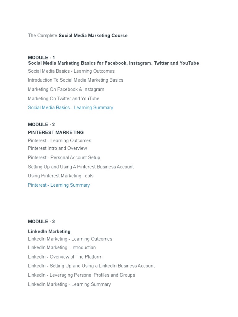 Social Media Marketing Course | PDF