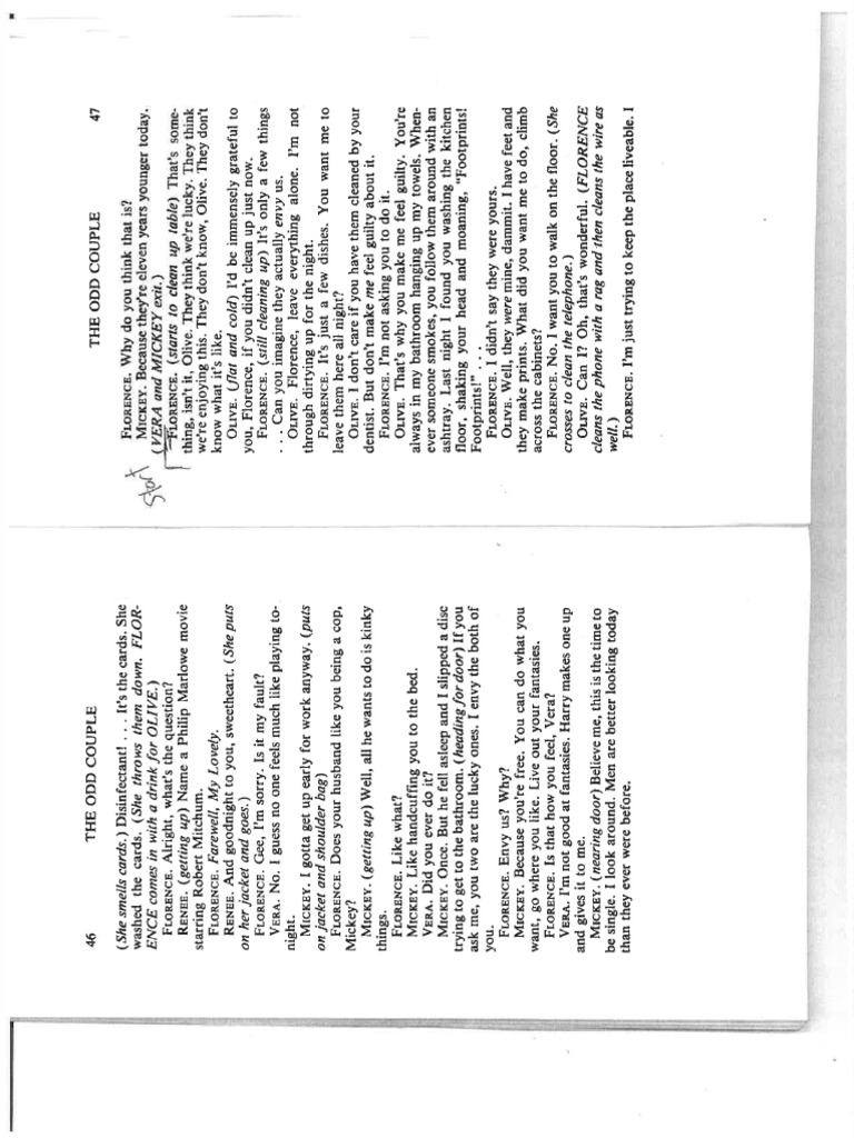 The Odd Couple Scene | PDF
