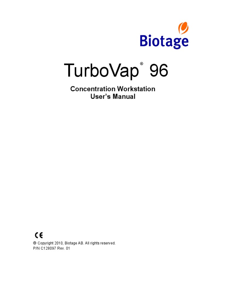 Turbovap 96: Concentration Workstation User'S Manual | PDF ...