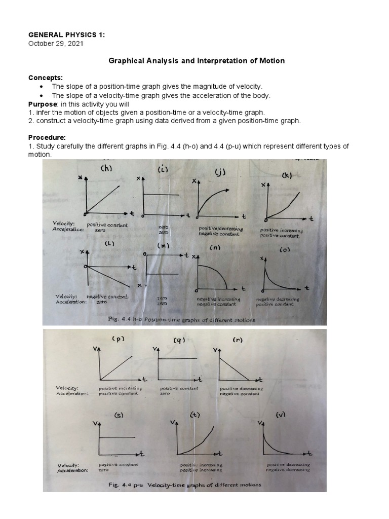 Activity. Graphical Analysis of Motion | PDF | Velocity | Acceleration