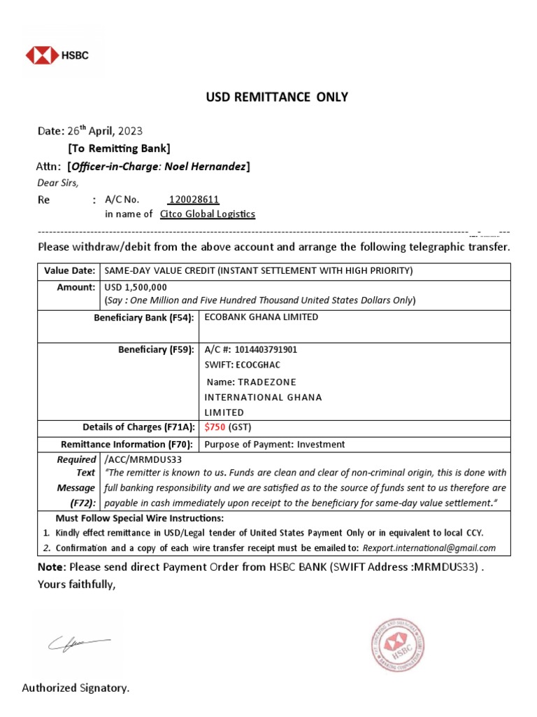 Wells Fargo Remittance Copy | PDF