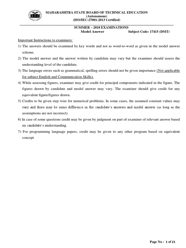 17415-2018-Summer-model-answer-paper | PDF | Electromagnetic Induction ...