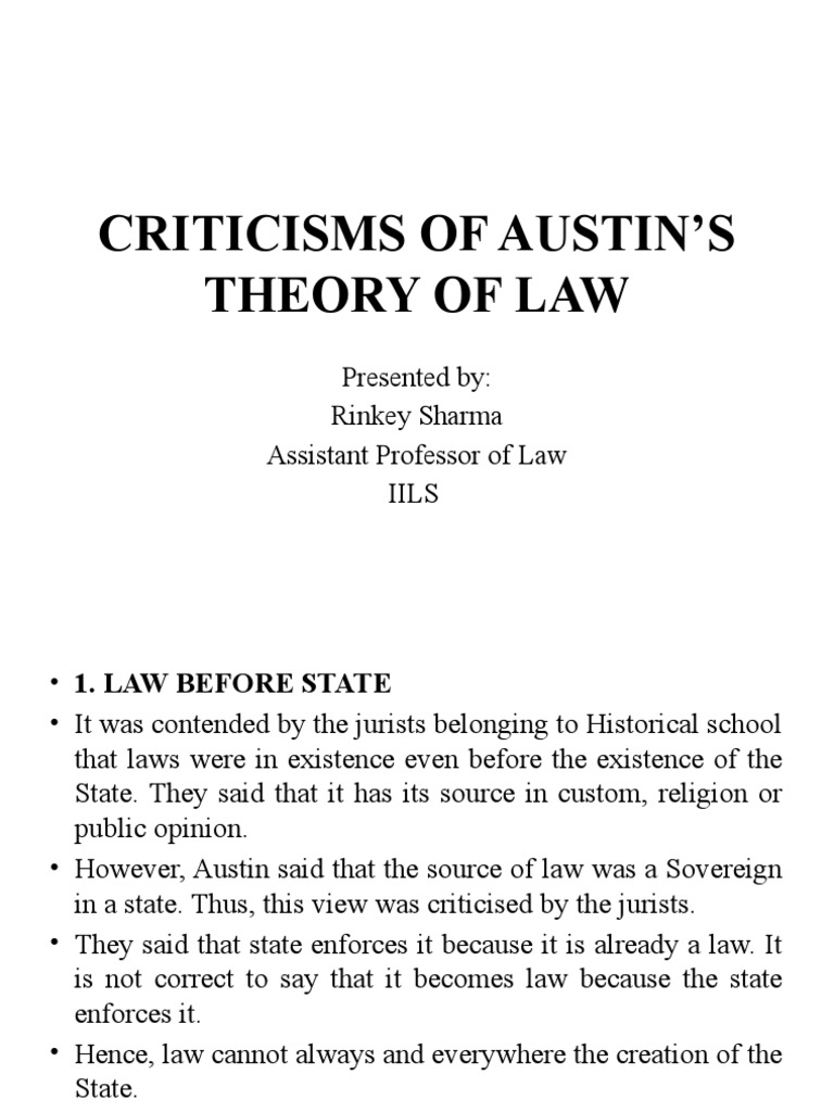A Critical Analysis of the Major Shortcomings of John Austin's Command ...