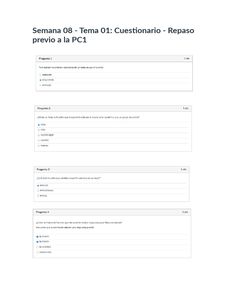Semana 08 - Tema 01 Cuestionario - Repaso Previo A La PC1 - 18.5 | PDF