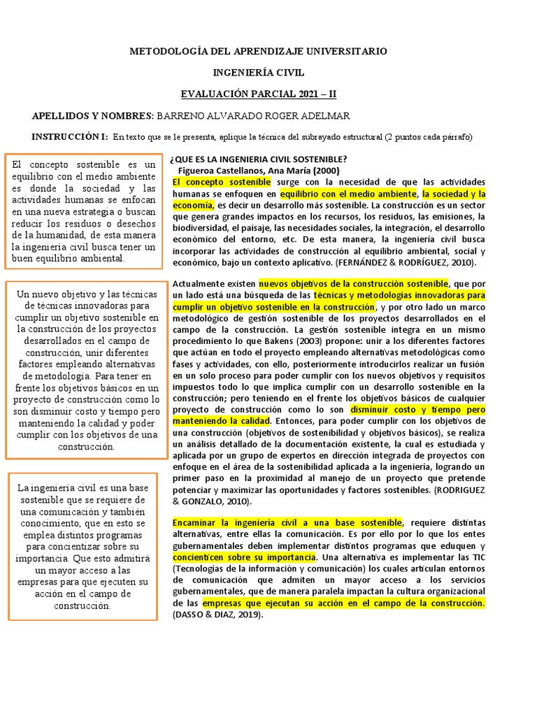 Prueba Parcial - Ing. Civil | PDF