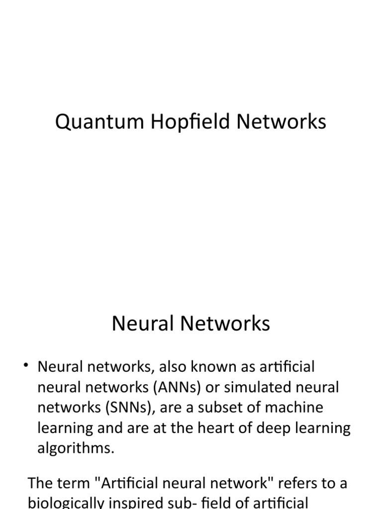 Quantum Hopfield Networks | PDF | Action Potential | Neuron