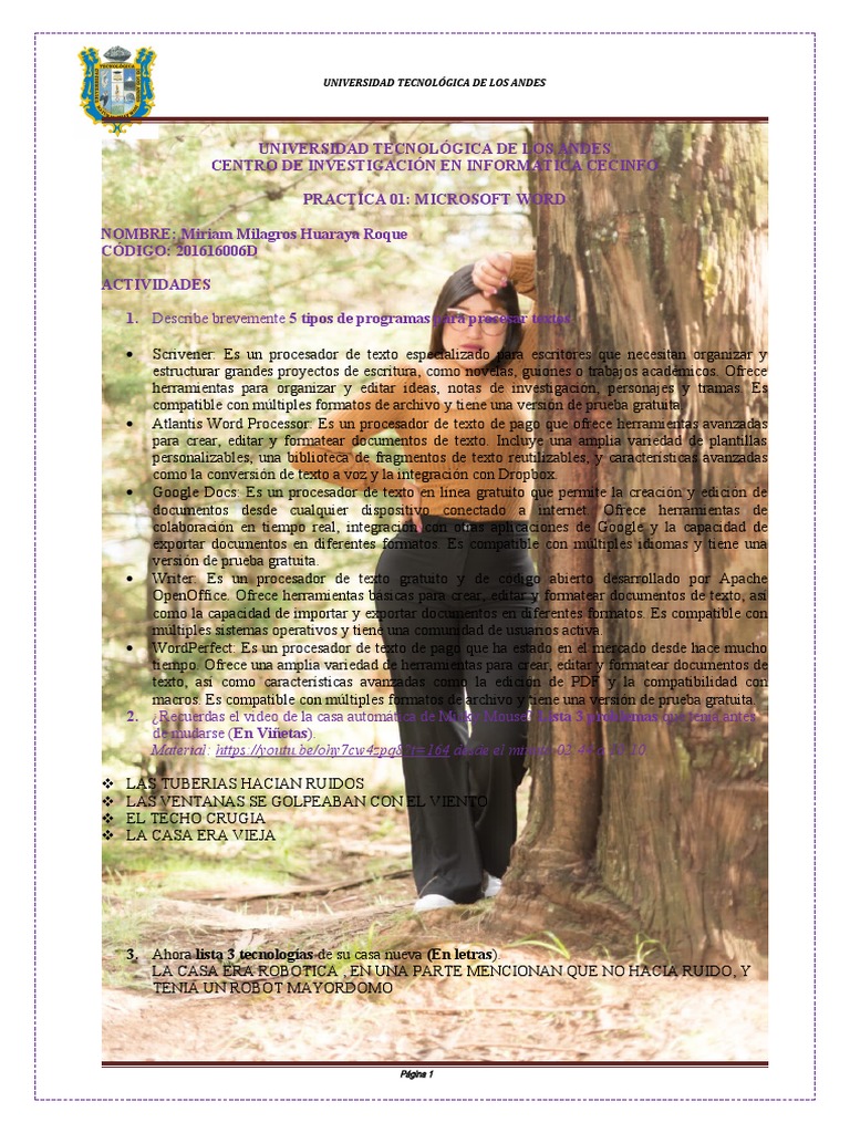 Practica 25-04-2023-Utea 2023 - Word | PDF | Procesador de textos | Informática