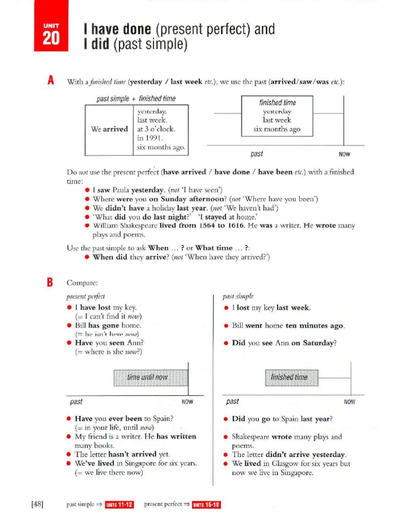 5, Present Perfect Vs Past Simple Grammar in Use | PDF