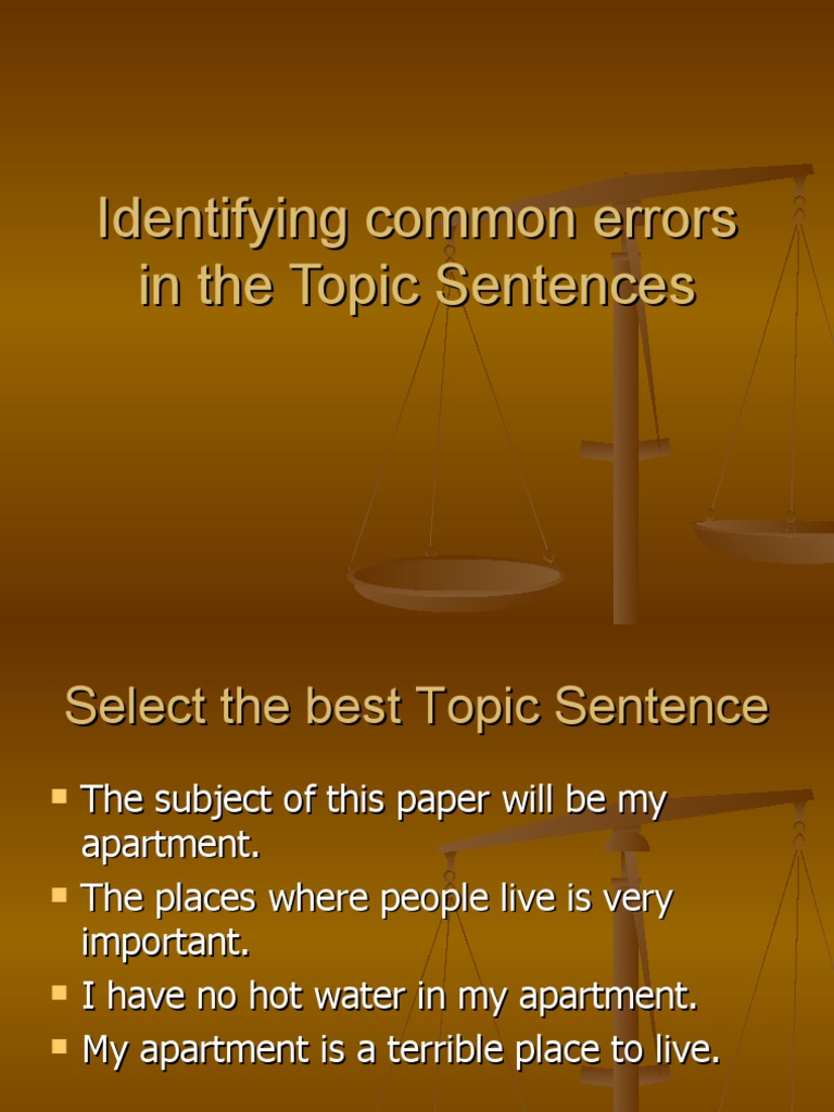 Identifying Common Errors In The Topic Sentences Pdf