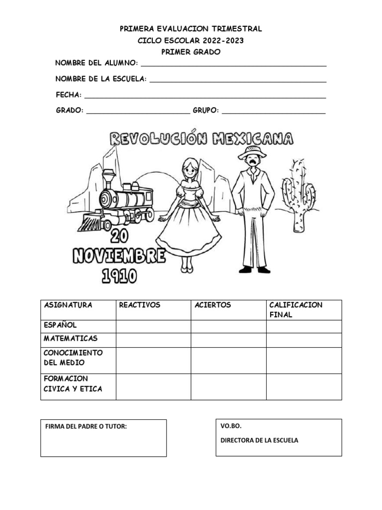 Examen Primer Grado Pdf