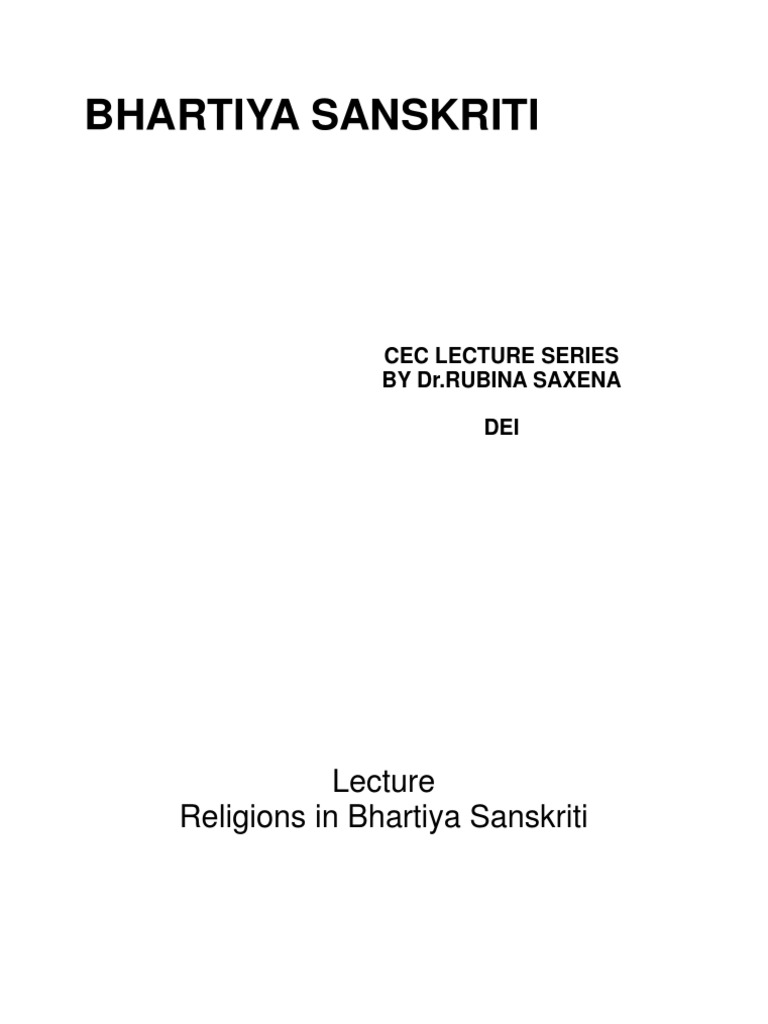 Religions in Bhartiya Sanskriti | PDF
