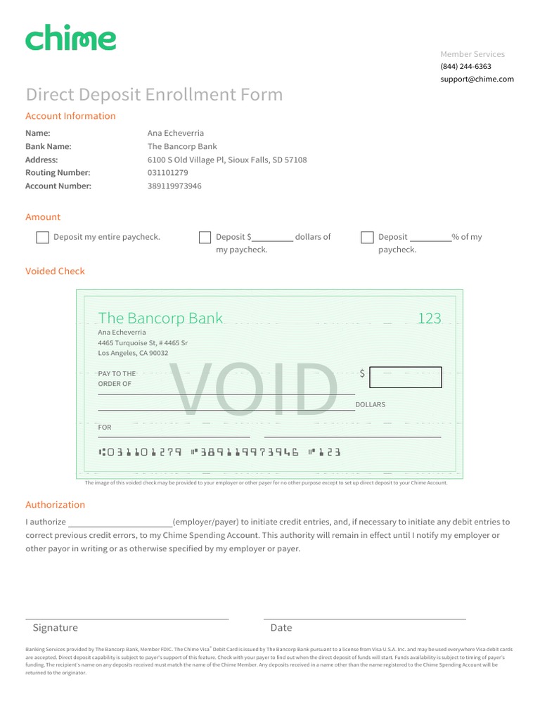 Direct Deposit Info | PDF