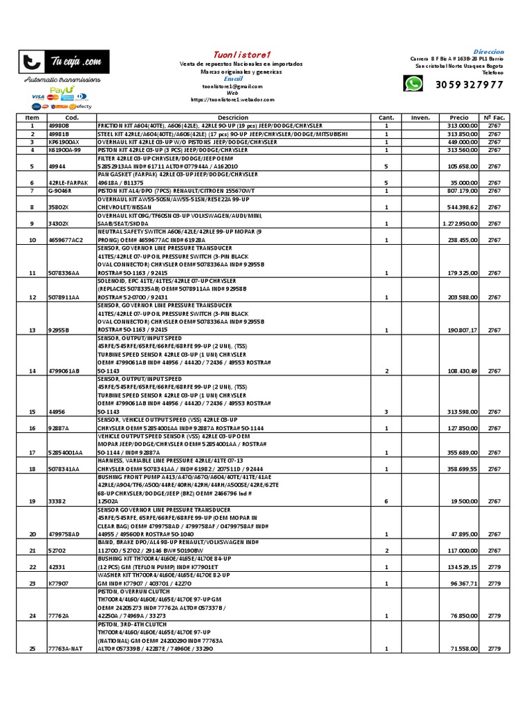 Lista de Ventas | PDF | Vehicle Technology | Land Vehicles