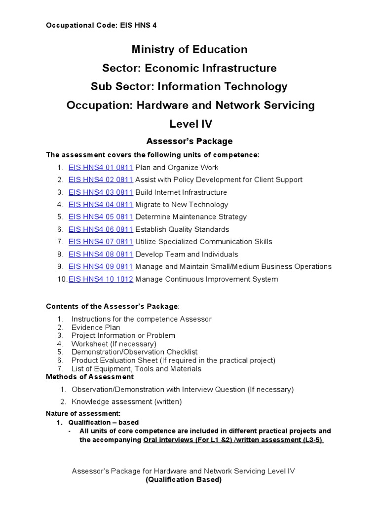 Ministry of Education Sector: Economic Infrastructure Sub Sector: Information Technology ...