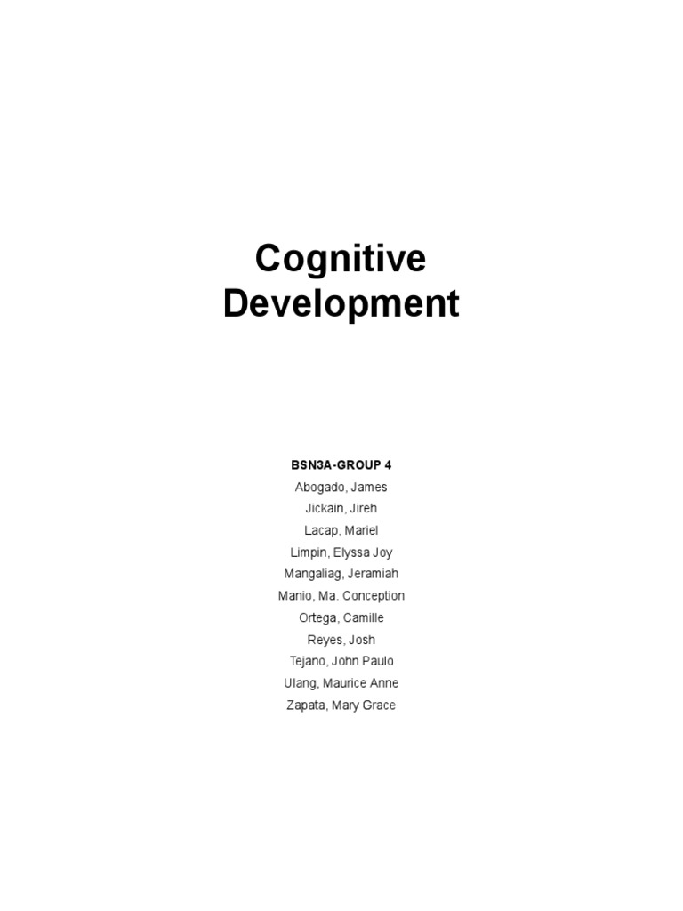 Cognitive Development Checklist | PDF