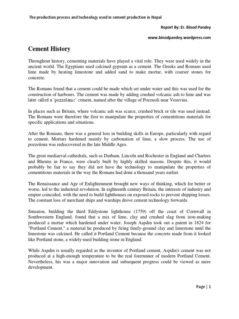 Cement Report | PDF