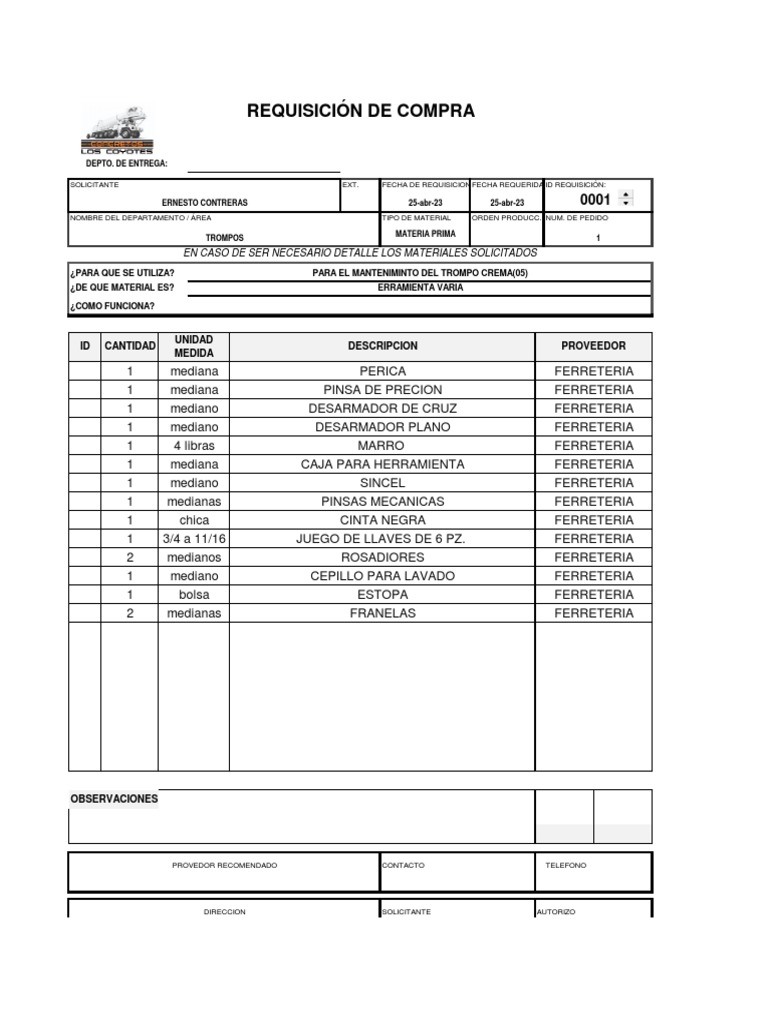 Requisición de Compra-1 | PDF