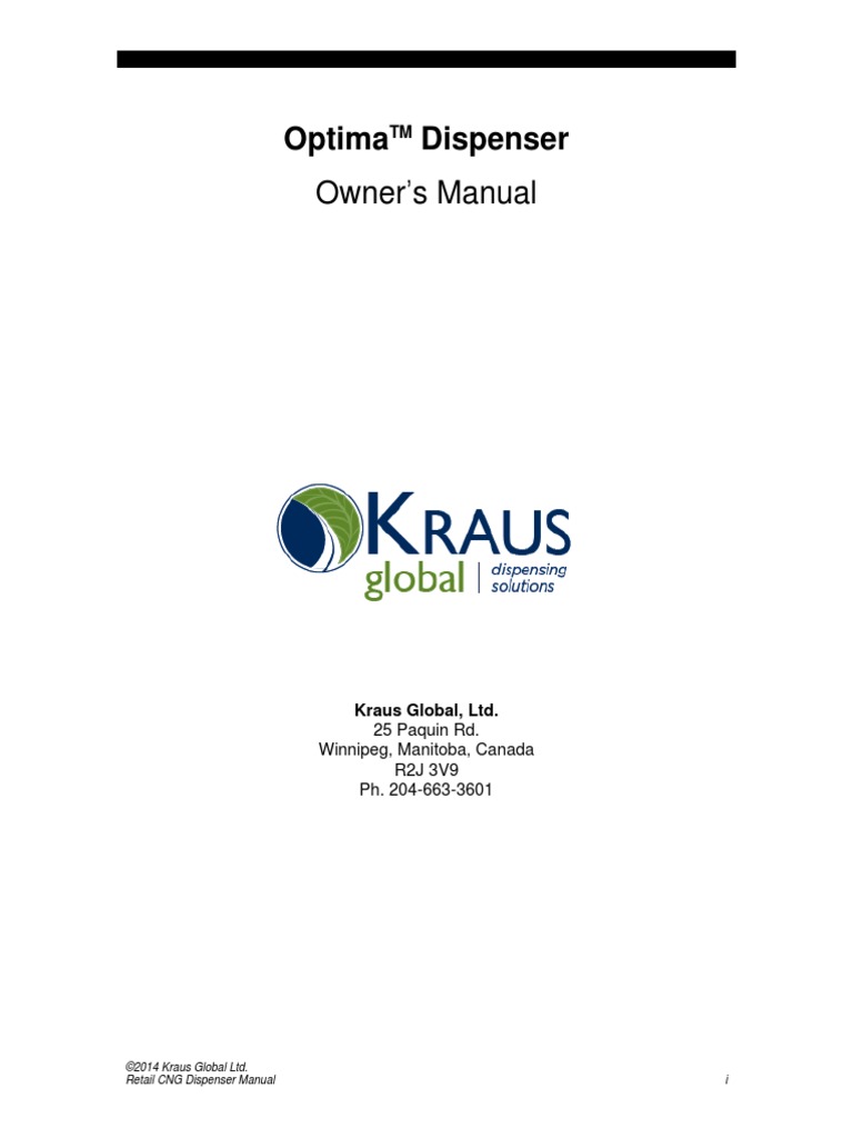 Kraus Optima User Manual | PDF | Pipe (Fluid Conveyance) | Valve