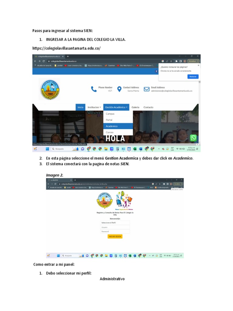 Pasos para Ingresar Al Sistema SIEN | PDF | Informática | Software