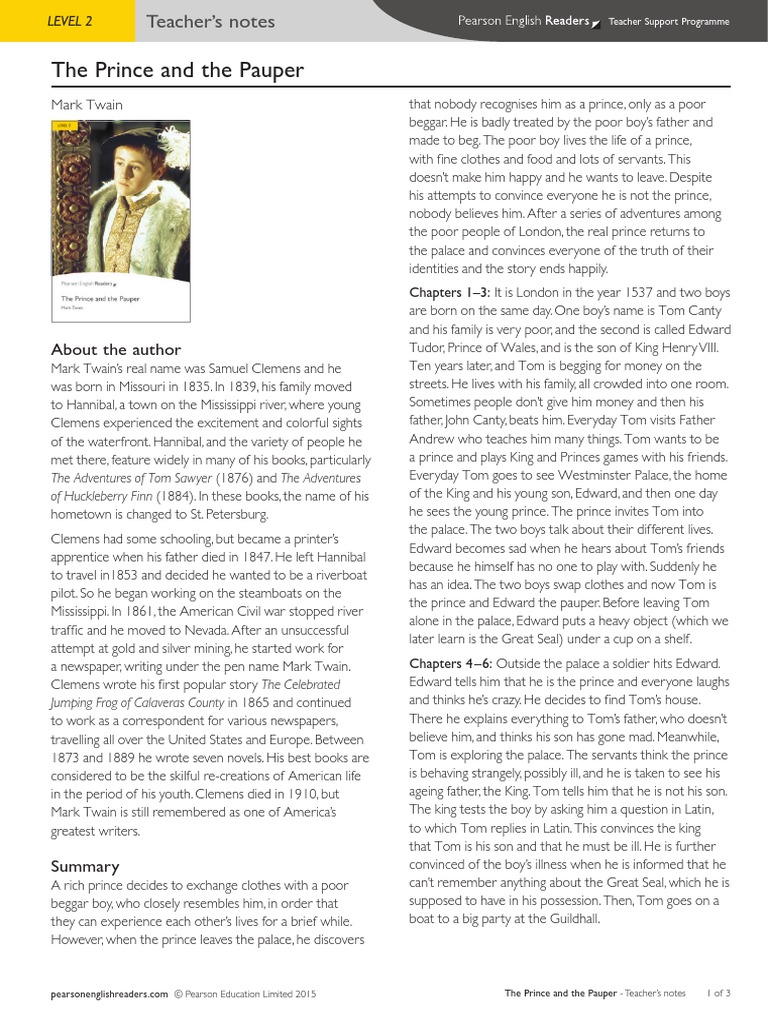 The Prince and The Pauper Level 2 Pearson English Readers | Download ...