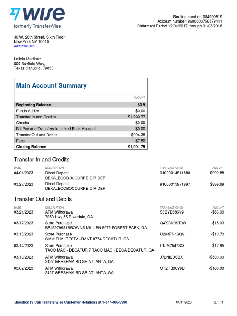 For Shopify Statement | PDF | Automated Teller Machine | Deposit Account
