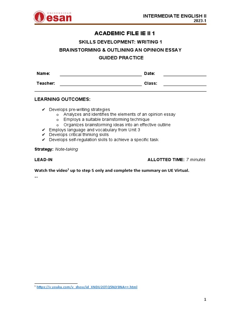 Af Ie Ii 1 Guided Practice | PDF | Essays | English Language