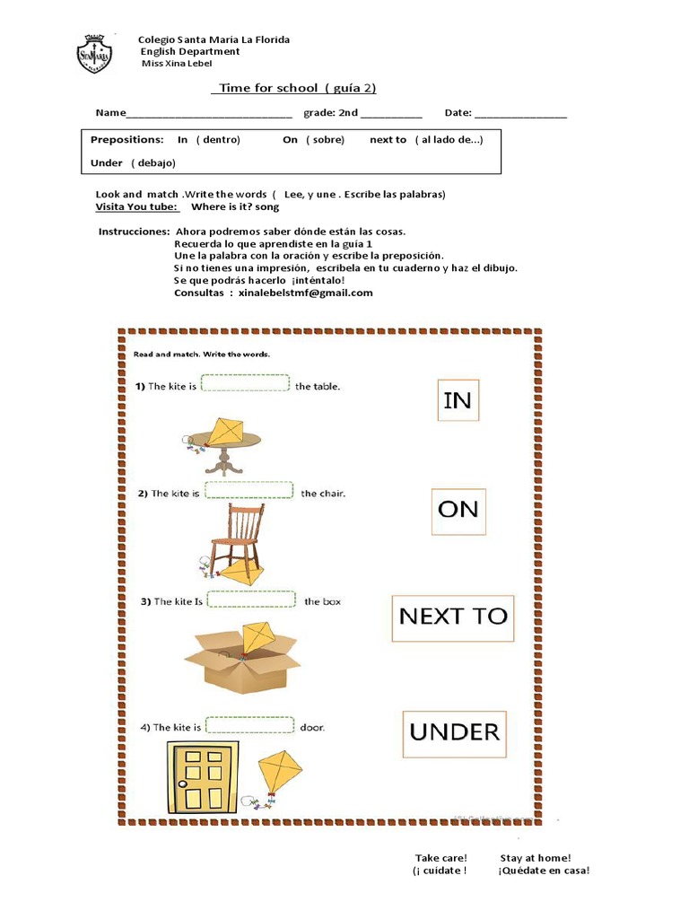 Guía 2 Ingles Segundo Básico | PDF