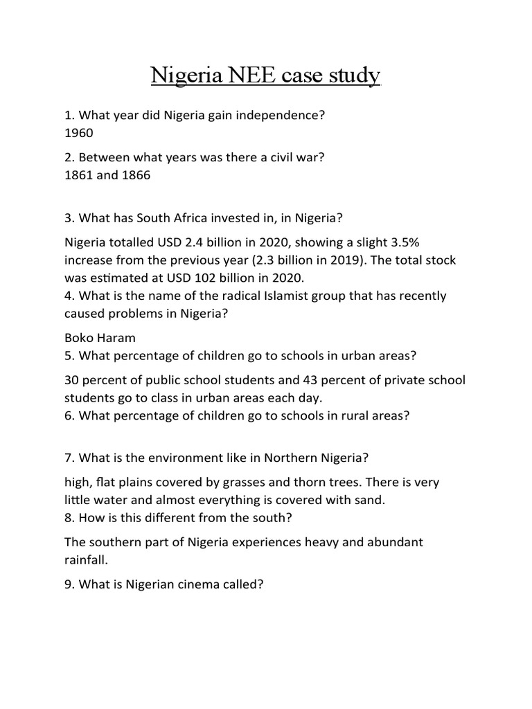 Nigeria NEE Case Study | PDF