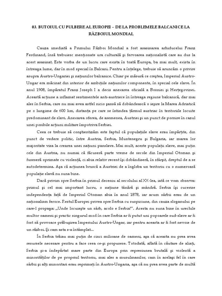 03-BUTOIUL CU PULBERE AL EUROPEI – DE LA PROBLEMELE BALCANICE LA ...
