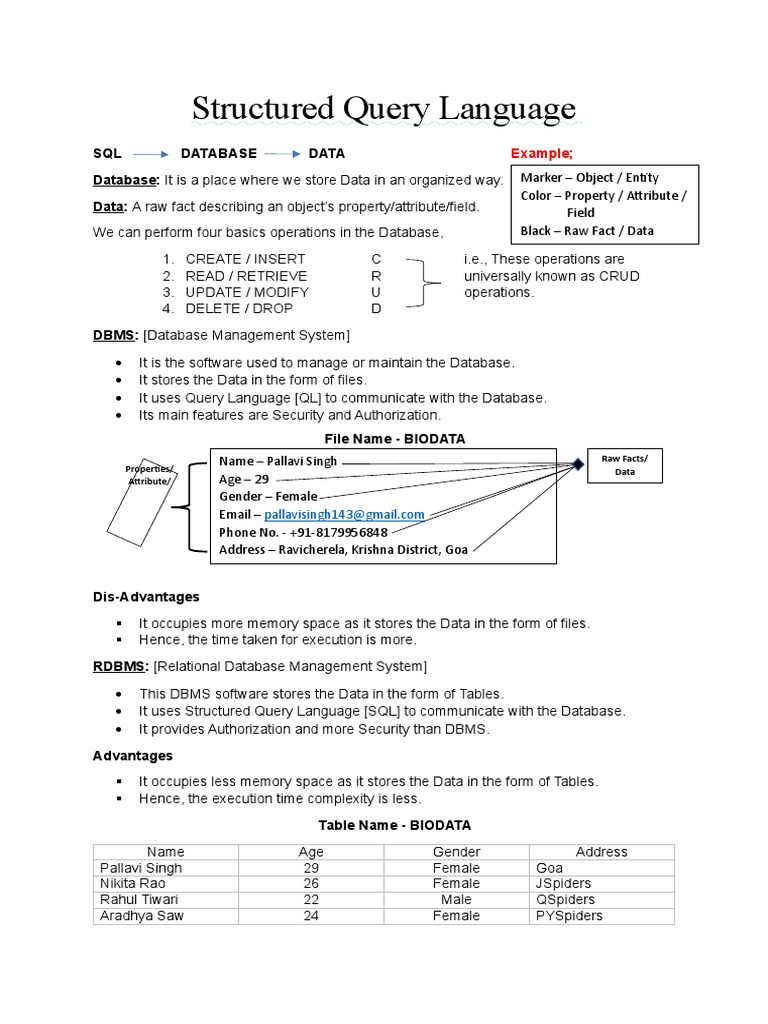 Structured Query Language | PDF | Relational Database | Databases