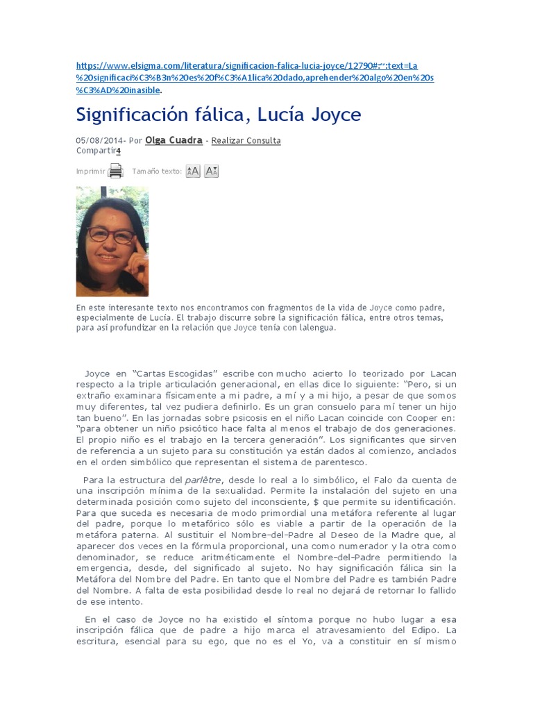 Significación fálica | PDF | James Joyce | Samuel Beckett