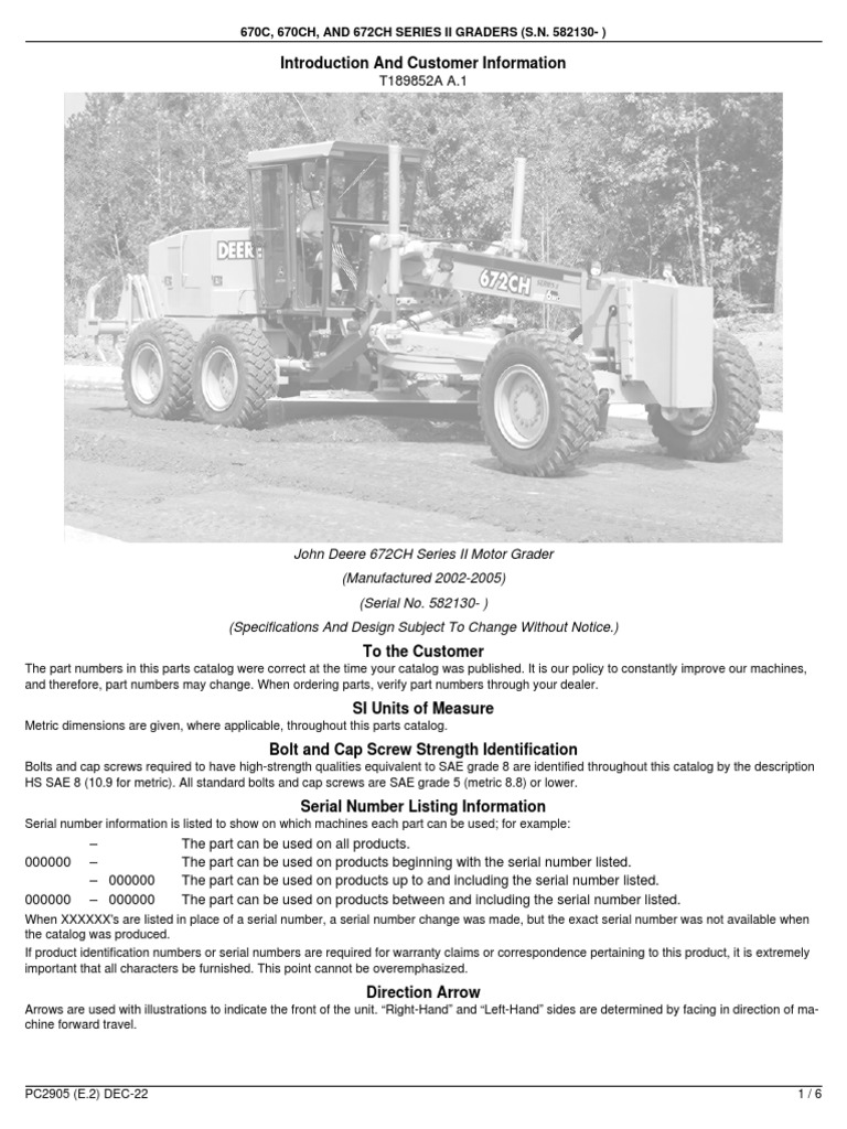 670C 670CH and 672CH C Series II Graders S N 582130 Introduction | PDF ...