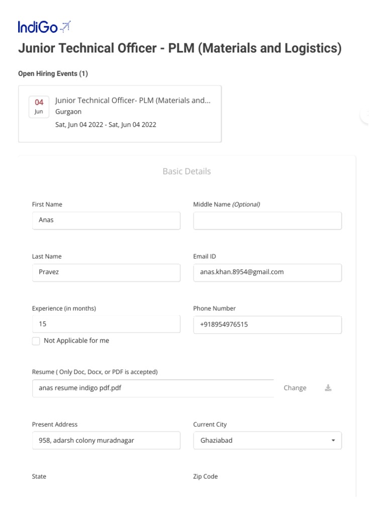 Junior Tech Officer Job Application | PDF | Government And Personhood