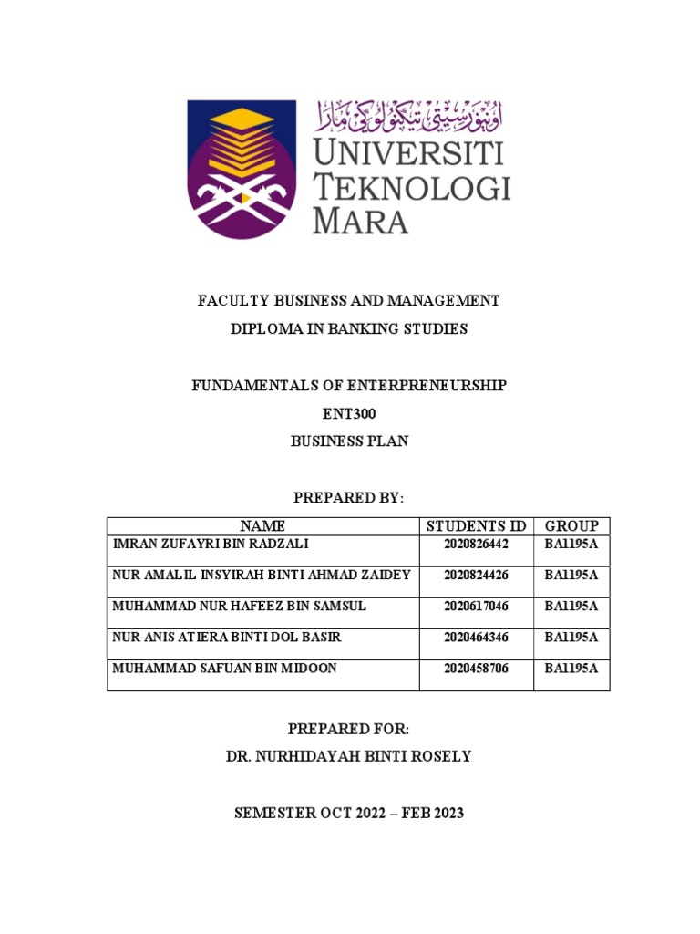 Ent300 Biz Plan ( (Draft) ) | PDF | Career & Growth | Finance & Money ...