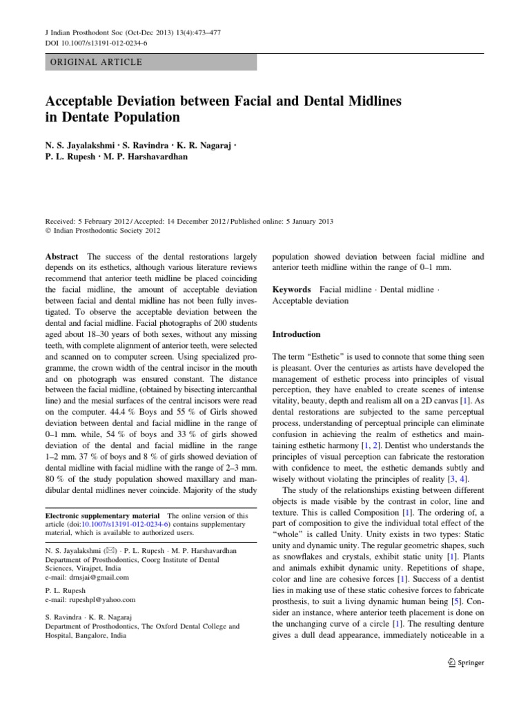 Facial Midline | PDF | Dentistry Branches