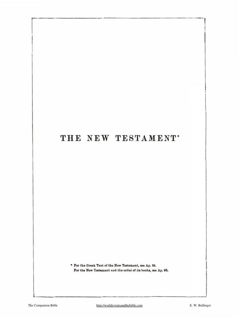The New Testament : The Companion Bible E. W. Bullinger | PDF | Ruth ...