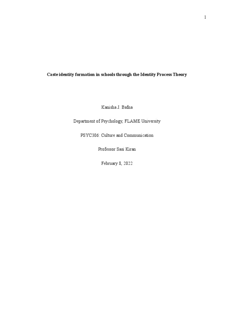 Caste Identity in Education System | PDF | Identity (Social Science ...