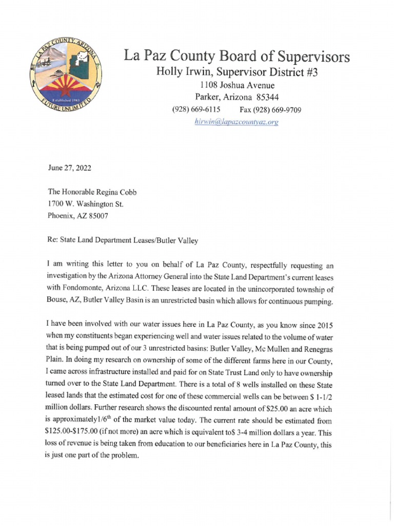 Irwin Request Letter to Cobb | PDF