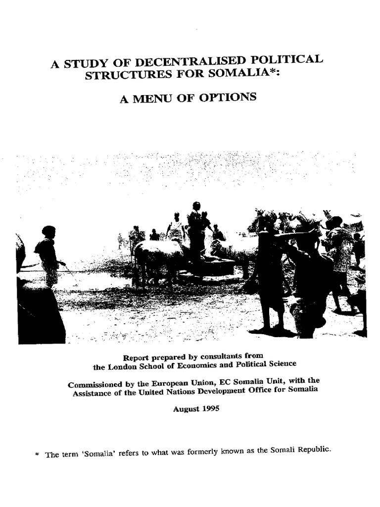 20 - A Study of Decentralised Political Structures For Somalia | PDF