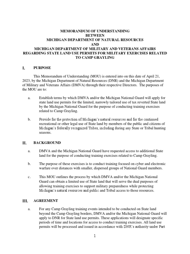 Memorandum of Understanding | PDF