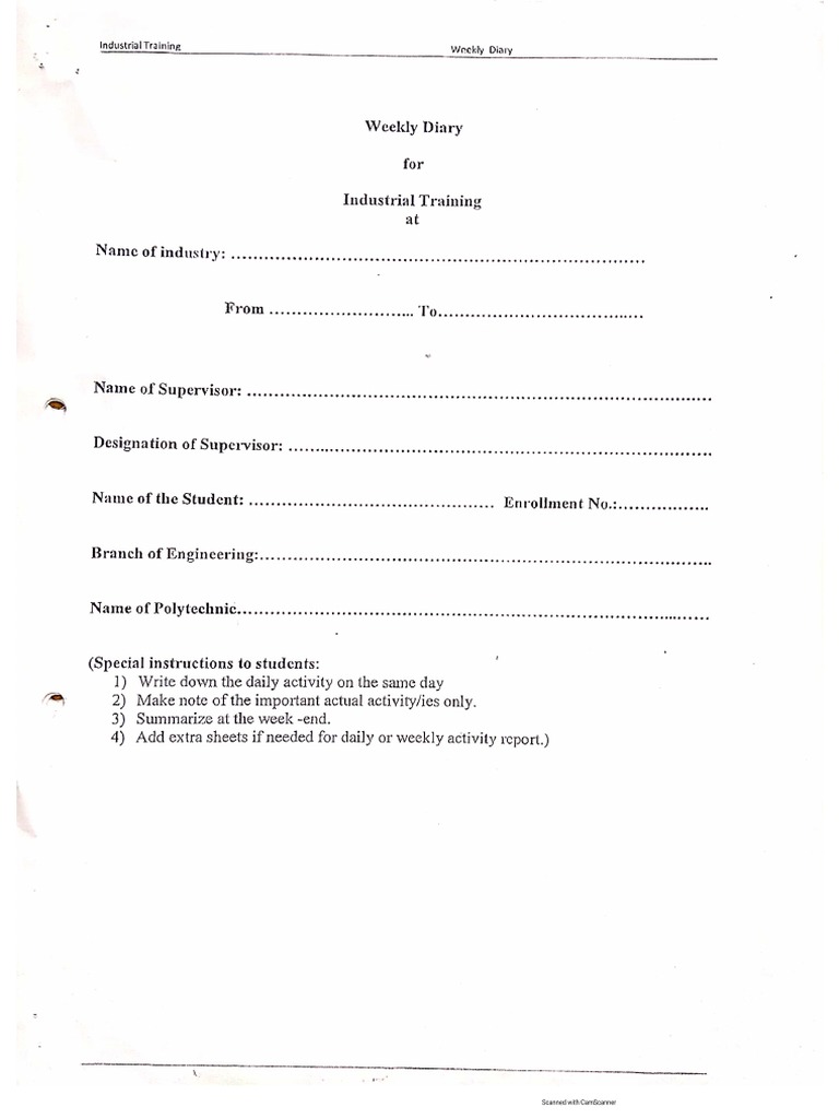 ITR Weekly Report Format | PDF