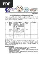 NIT Trichy Summer Internship 2025 Details | PDF | Educational Stages
