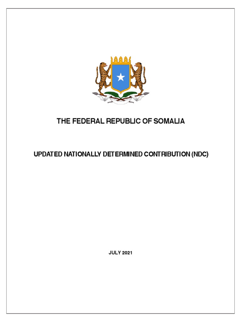 Final Updated NDC For Somalia 2021 | PDF | Climate Change Mitigation | Climate Resilience