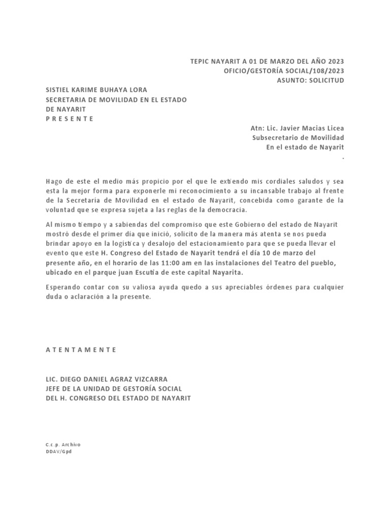 Oficio Secretario de Seguridad Publica | PDF