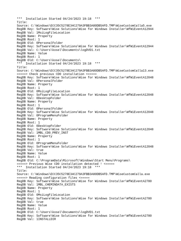 Log DVD1 | PDF | Installation (Computer Programs) | Computer File