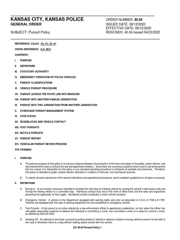 Police Pursuit Guidelines | PDF | Assault | Police