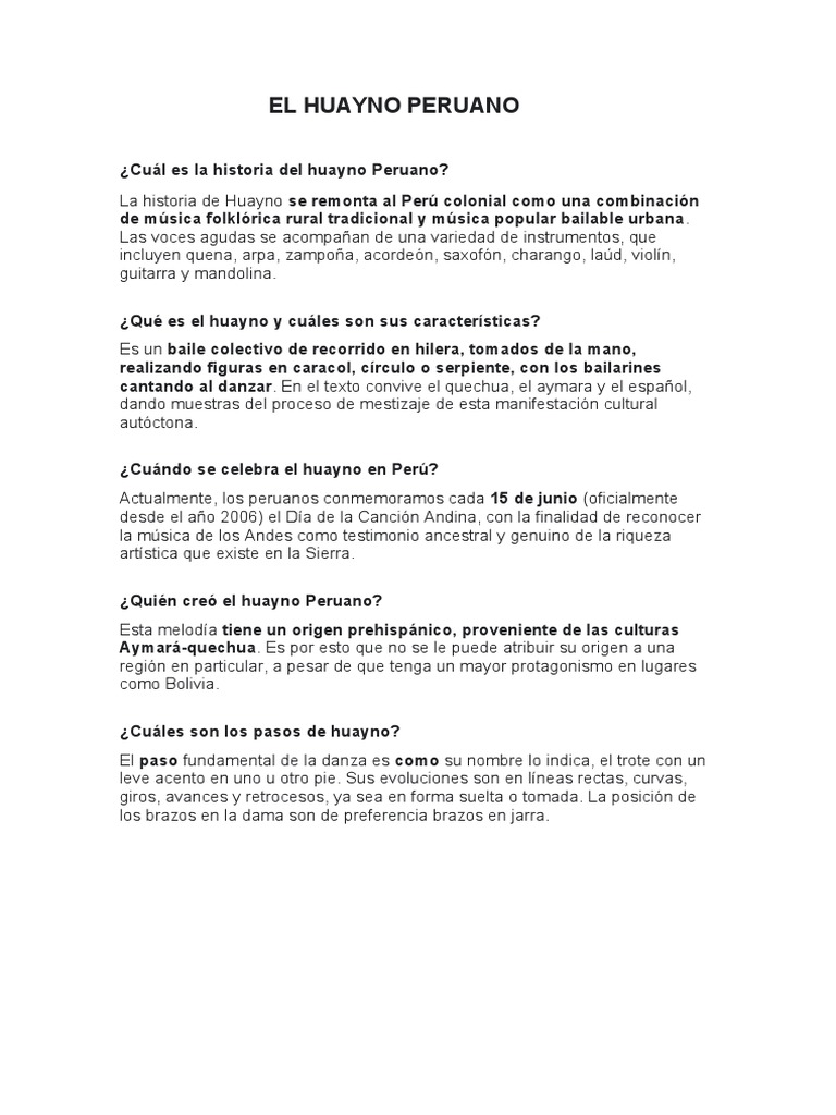 El Huayno Peruano | PDF