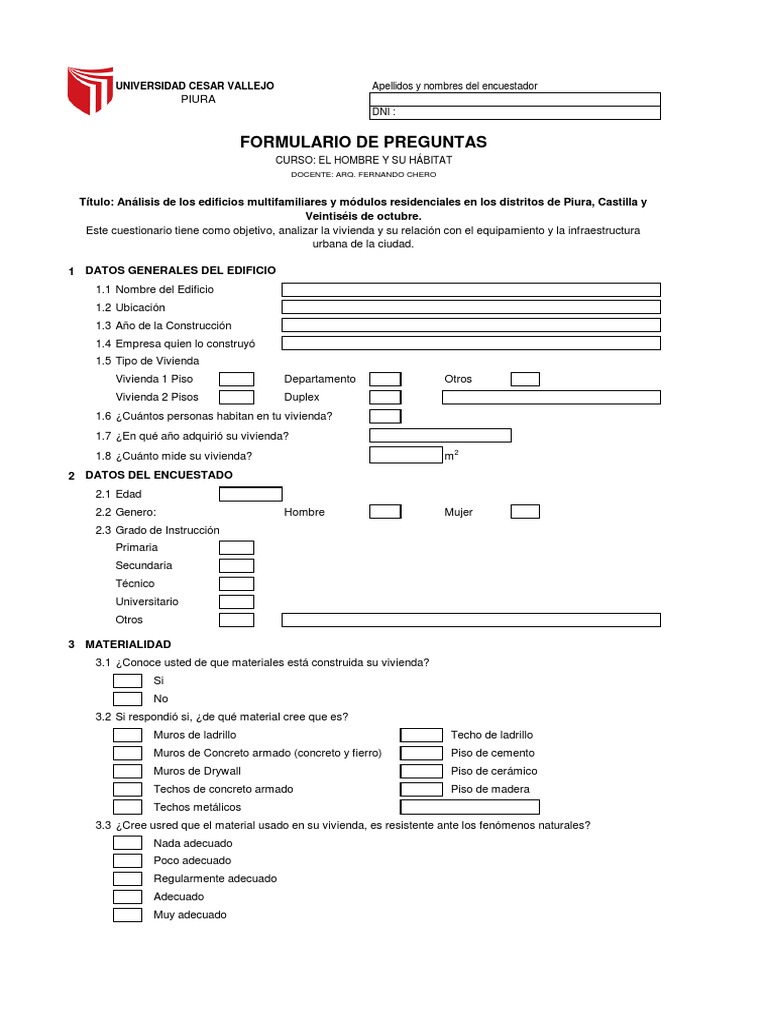 Formulario de Preguntas | PDF