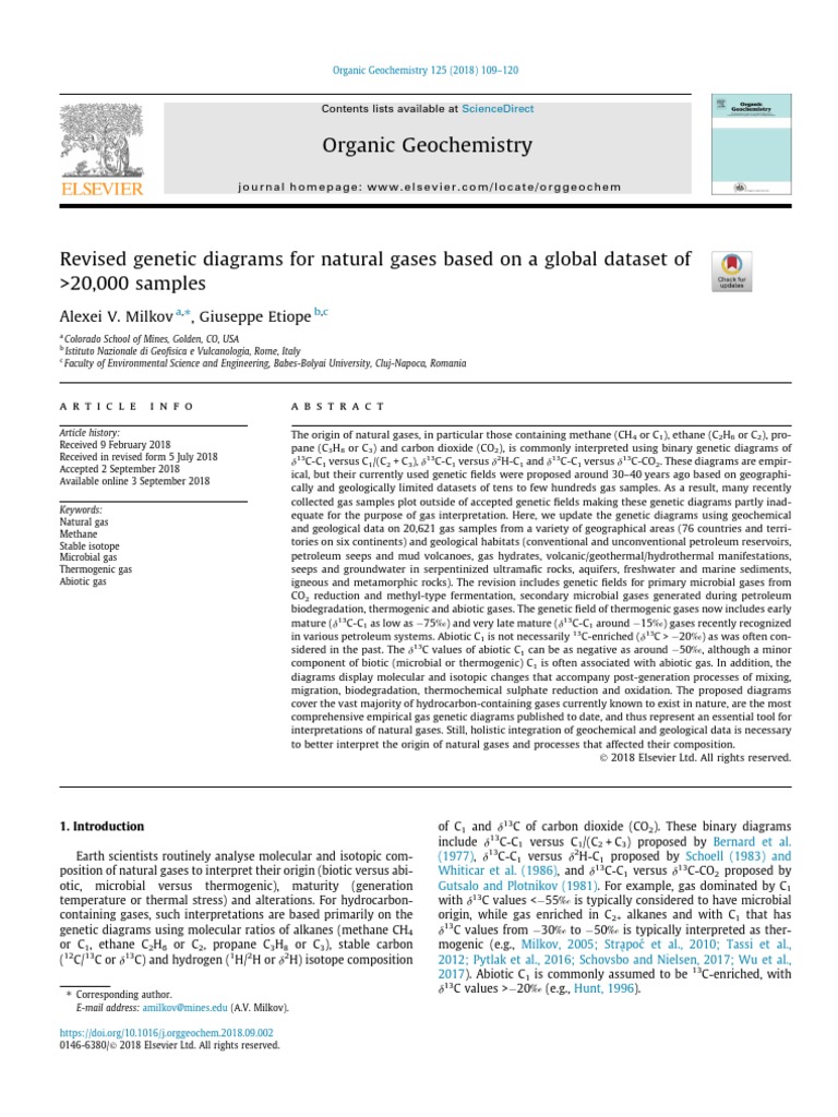 Organic Geochemistry: Alexei V. Milkov, Giuseppe Etiope | PDF ...