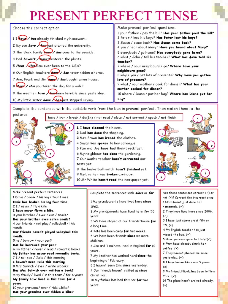 Present Perfect Worksheet | PDF